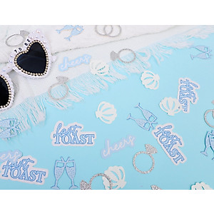 200psc Last Toast on the Coast Confetti - Last Toast Bachelorette Party Decorations, Ocean Bridal Shower Confetti, Beach and Coastal Bachelorette Party Decor, Shimmery Seashell and Ring Confetti