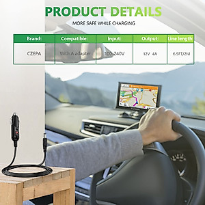 Czepa 12v Car dc Charger Power Cord with 8 Connectors for Cigarette Lighter Portable DVD Player, Car DVR, GPS, Bluetooth Speakers, Breast Pump, Car Refrigerator, Air Compressor, Heating Cup