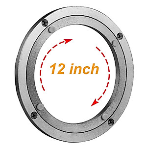 CBTONE 12 Inch Aluminum Lazy Susan Bearing Turntable Bearings 300mm Silver Turntable Swivel Plate Hardware for Dining-Table