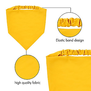 Lawie 9 Pack Solid Blank Colorful Cloth Fabric Hair Bandana Headbands Triangle Chiffon Silk Plain Head Scarf Elastic Coverings Kerchief Neckerchief Head Wrap Neck Scarves Hair Bands for Women Girls