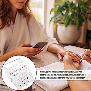 Nail Tip Storage,Nail Decoration Storage Box,120 Grids Sequence Organize Box Transparent Empty Nail Tips Organizer Holder Container Nail Display Jewelry Case