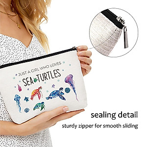 Turtle Makeup Bag Turtles Gifts for Women Turtle Lover Stuff Merch Animal Lover Breeder Funny Birthday Christmas Gift Ideas for Her Teens Girls Daughter Sister Bestie BFF Just A Girl Who Loves Turtles