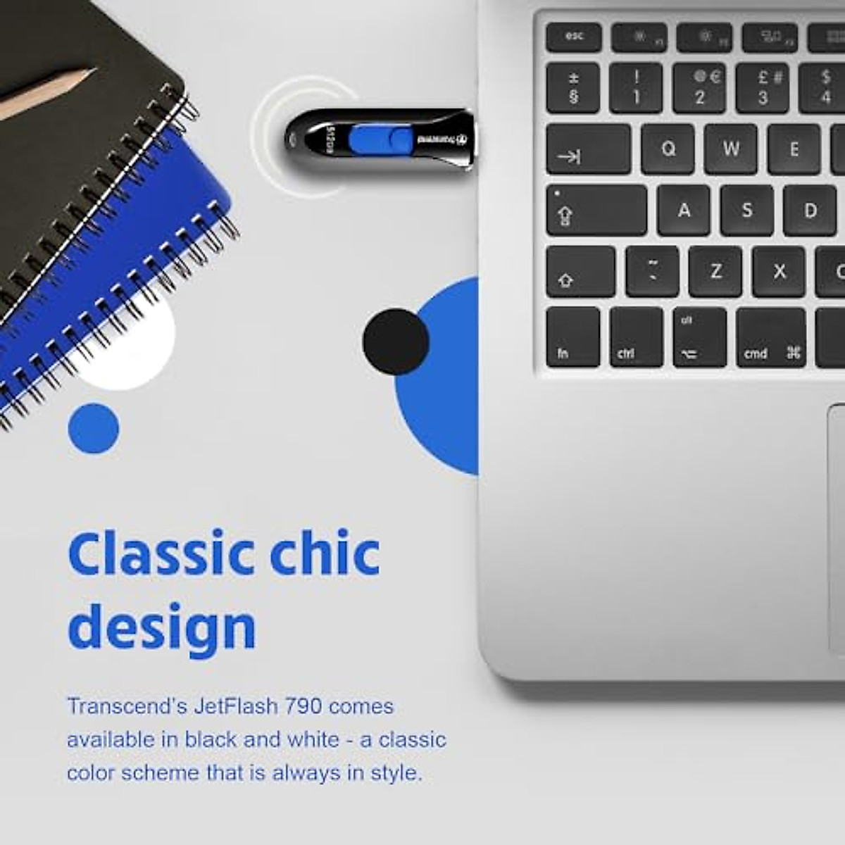 Transcend 128GB JetFlash 790 USB 3.0 Flash Drive (TS128GJF790K),Black