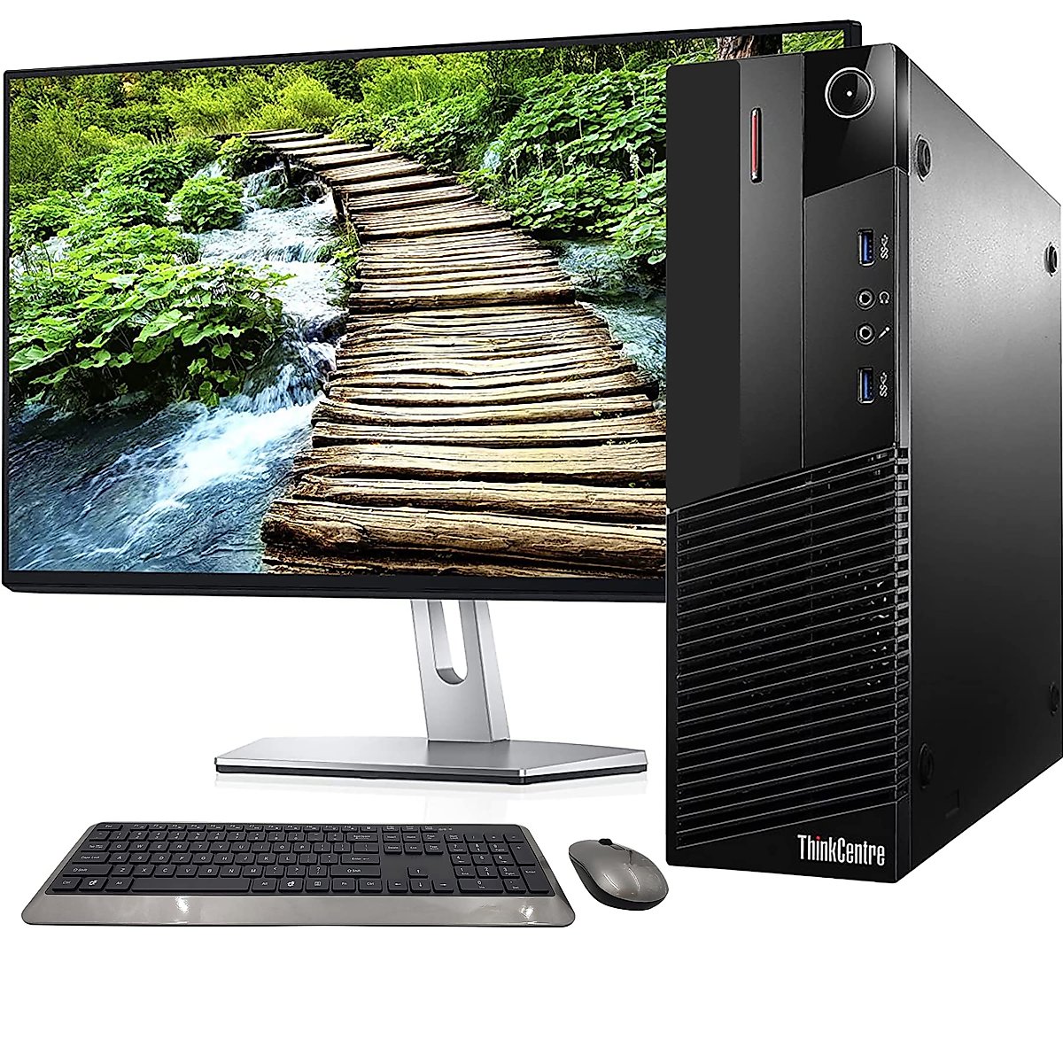 Lenovo M93P SFF Computer Desktop PC, Intel Core i5 3.2GHz Processor, 16GB Ram, 128GB M.2 SSD, 2TB HDD, Wireless Keyboard & Mouse, WiFi | Bluetooth, New 24" FHD LED Monitor, Win 10 Pro (Renewed)