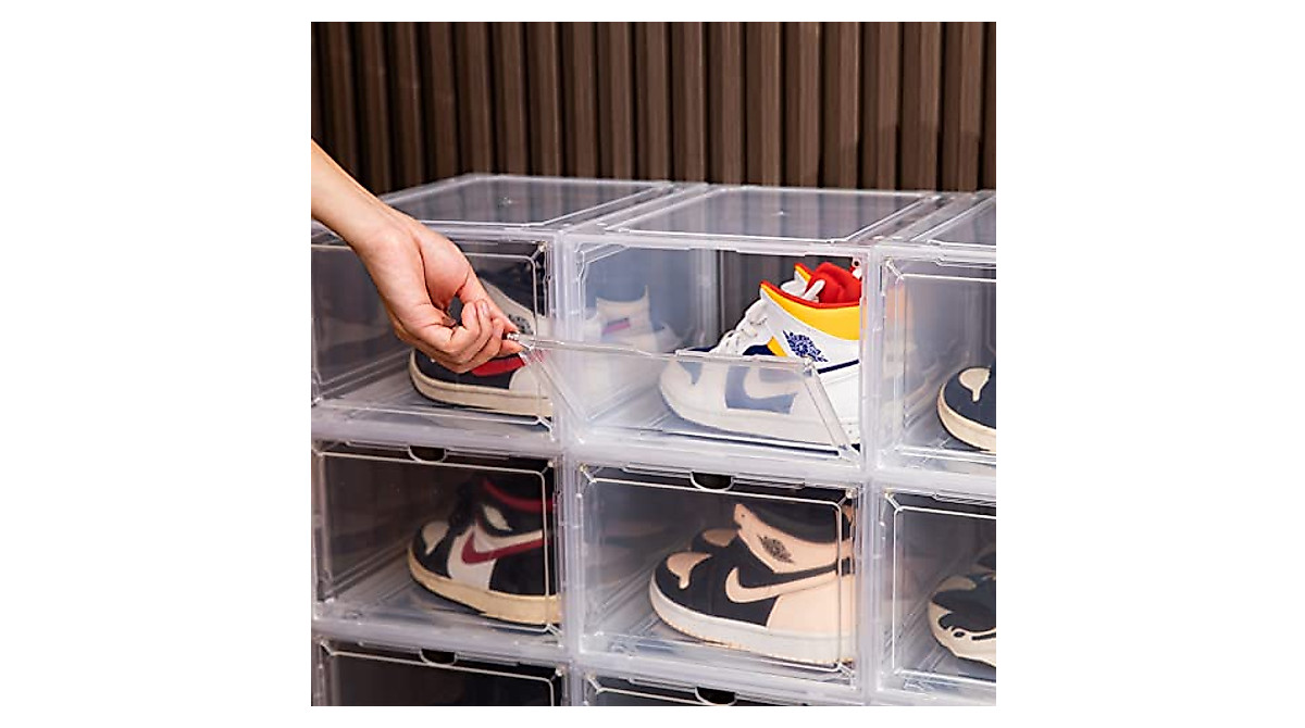 HIYOHIYO Clear Stackable Shoe Boxes - Organize Your Collection
