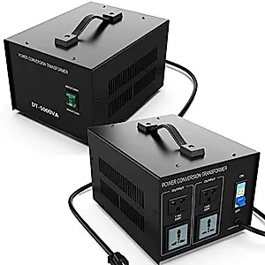 SUDOKEJI 5000-Watt Voltage Converter Transformer Heavy Duty Step Up/Down AC 110V/120V/220V/240V Power Converter Circuit Breaker Protection Portable Transformers Overseas & Domestic [3-Years Warranty]