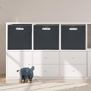 Ziglous 13 Inches Plastic Foldable Cube Storage Bins, Collapsible Storage Cubes, Gray, 4 Packs