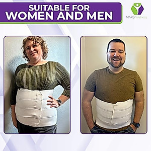 MARS WELLNESS Premium Plus Size Bariatric Abdominal Binder - 12" 4 Section/Panel - Bariatric Binder Abdominal Brace for Men or Women - Fits Waist Sizes 46" - 62"