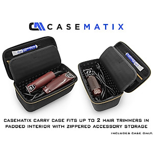 CASEMATIX Hair Clipper Barber Case Holds Clippers, Hair Buzzers, Trimmers, T Finisher Liner - Travel Case For Clippers, Stylist and Hair Cutting Supplies