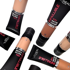 L'Oreal Paris Cover Liquid Foundation, With 4% Niacinamide, Long Lasting, Natural Finish, Available in 20 Shades, SPF 25, Infallible 32H Matte Cover, Shade 25, 30ml