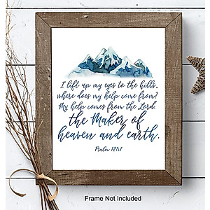 Religious Wall Decor - Inspirational Christian Gifts for Men - Psalms Bible Verse Wall Decor - Scripture Wall Art - Spiritual Gifts for Men - Faith Wall Decor - God Wall Art - Christian Wall Decor