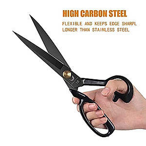 Fabric Scissors 10 Inch Sewing Dressmaking Scissors Professional Razor Sharp for Tailoring Leather Raw Materials - Japan High Carbon Steel Tailor Shears(Right-Handed)