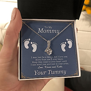 To My Mommy From Your Tummy Necklace, Mommy Gift From Unborn Baby, New Mom Gift, New Mom Gift From Husband, Baby Bump Gift, New Mom Gift Idea, Pregnant Wife Gift