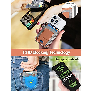 New-Upgrade Magnetic Card Wallet Holder for Apple Magsafe, Magnetic Magsafe Leather Wallet for iPhone 14/13/12 Magsafe, Mag-Safe Wallet for Back of iPhone 14 iPhone 13/12 Series, Fits 7 Cards, Brown