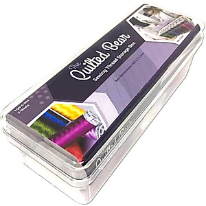 The Quilted Bear 27 Spool Thread Box - Premium Strong & Durable Acrylic Embroidery Thread Organizer/Sewing Thread Storage Box for Maximum 5.5cm Spool 19.5 x 7 x 6cm
