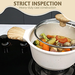 Wodillo Pots and Pans Set Nonstick, Beige Induction Kitchen Cookware Sets, Healthy Skillet Non Sticking Saute Pan & Saucepans(PFOS, PFOA Free)