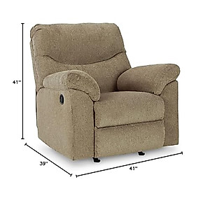 Signature Design by Ashley Alphons Transitional Polyester Tufted Rocker Recliner, Light Brown