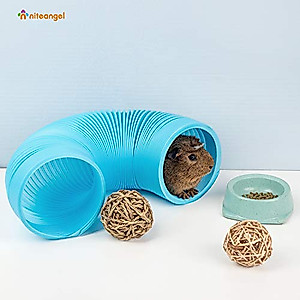 Niteangel Fun Tunnel with 3 Pack Play Balls for Guinea Pigs, Chinchillas, Rats and Dwarf Rabbits (Blue)