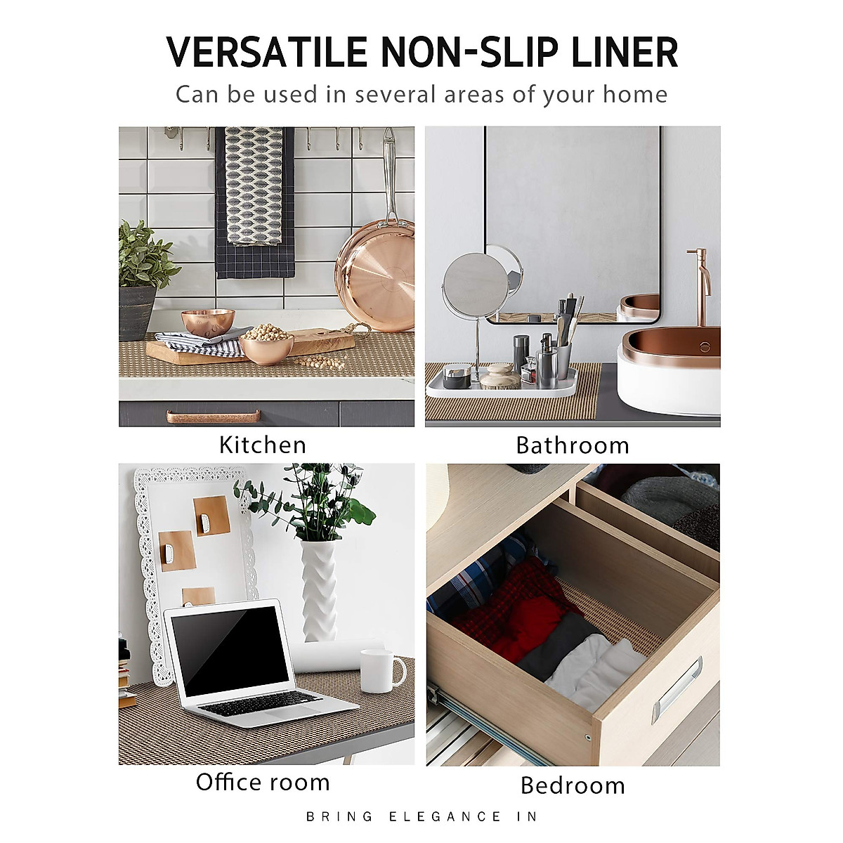 Syntus Drawer and Shelf Liner, 12 Inch x 20 Feet Non-Adhesive Durable Cabinets Liner for Kitchen, Bathroom, Shelves, Desk, Utensil, Brown