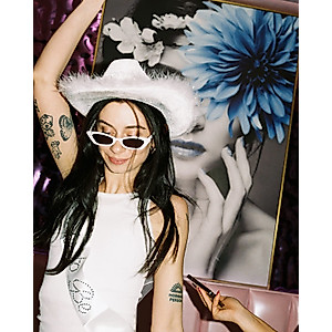 xo, Fetti White Bedazzled Cat Eye Sunglasses | White Bachelorette Party Favor, Bridesmaid Sunnies Gift, y2k Birthday Party Decorations + Cool Halloween Costume