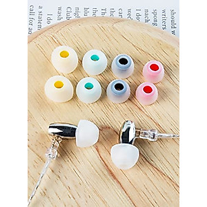 Keephifi Headphone Earpads KBEAR 07 Replacement Eartips(10 PCS/5 Pairs) Earbud Tips Silicone Ear Buds Tips Rubber Tips for 4.5mm -7mm Inner Nozzle for Earphones Headsets Monitors(S,Red)