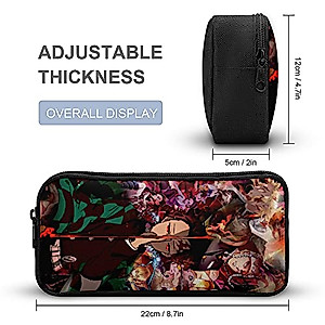 QIDOZVIY Anime Pencil Case Multifunction Stationary Bag with Zipper Durable Pencil Pouch Large Capacity Pen Bag for Men Women Teen Boy Girl