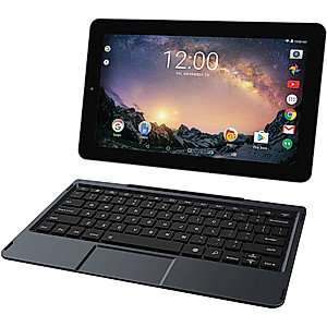 2018 RCA Galileo Pro High Performance 2-in-1 11.5" Touchscreen Tablet PC, Intel Quad-Core Processor 32GB SSD 1GB RAM Webcam WiFi Bluetooth Detachable Keyboard Android 6.0, Black