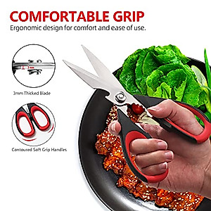Tpotato kitchen scissors,kitchen shears heavy duty dishwasher safe,Stainless Steel Sharp utility food cooking Scissors multipurpose with cover cutting Meat, Poultry, Vegetables, fish,2 Pack
