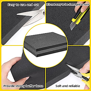 DECOHS 4 Pcs Polyurethane Foam Sheet- 16 x 12 x 1 Inch Cuttable Foam Inserts for Cases- Packing Foam Pads for Toolbox Camera Storage and Crafts