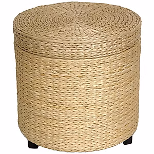 Oriental Furniture Rush Grass Storage Footstool - Natural