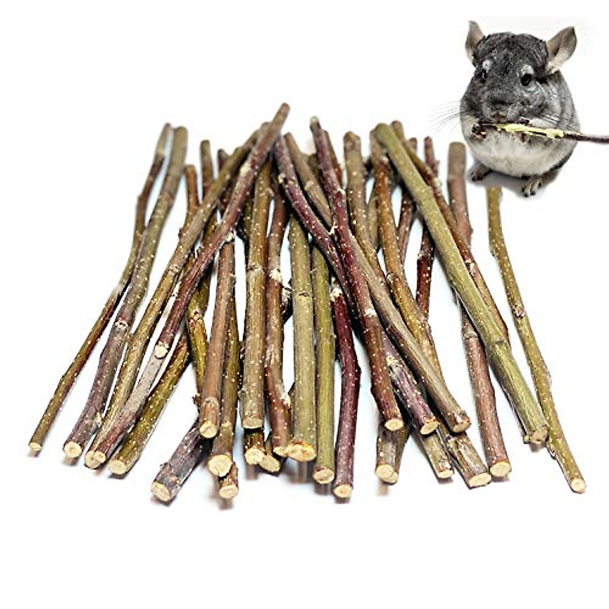 Apple Sticks 120 Gram Rabbit & Hamster Chew Toys - 100% Natural & Organic Chinchilla Food, Treats for Guinea Pig, Squirrels, Parrots & Other Small Animals (Made in Ukraine)