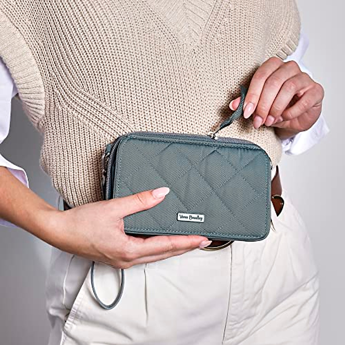 Vera Bradley Women's Performance Twill All in One Crossbody Purse With RFID Protection, Paris Plaid, One Size