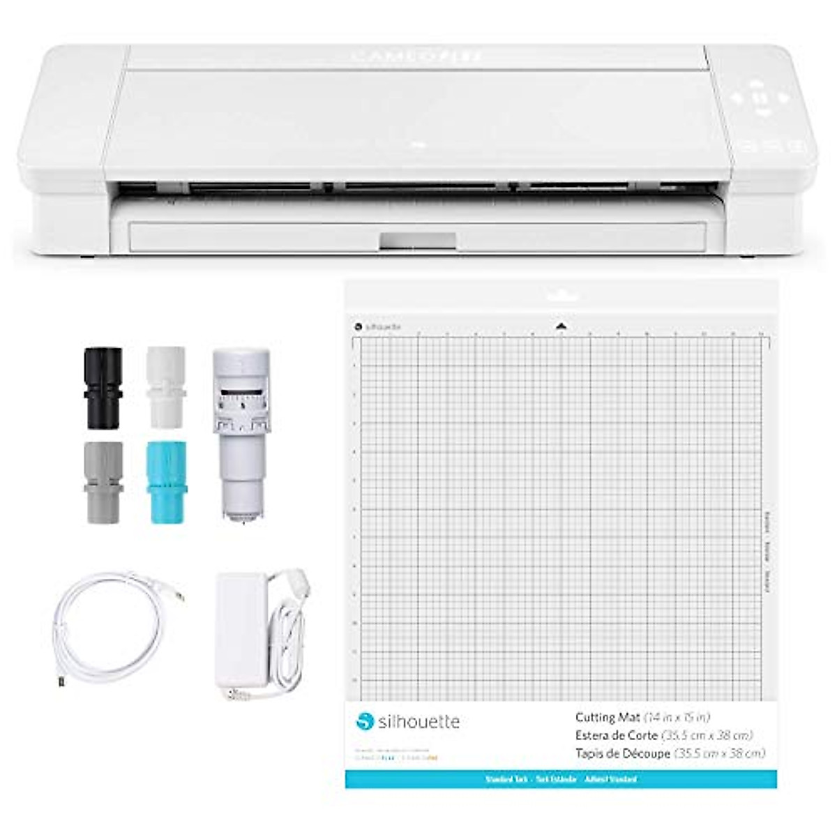 Silhouette Cameo 4 Plus 15 Inch Version - 15" Cutting Mat, Power cords, Built in Roll Feeder, Silhouette Studio Software