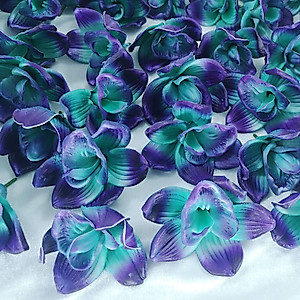 Lily Garden Big Orchids Flower Head Blue and Purple Cymbidiums Hybridum 5" Real Touch Artificial Flowers Wholesale 24pcs