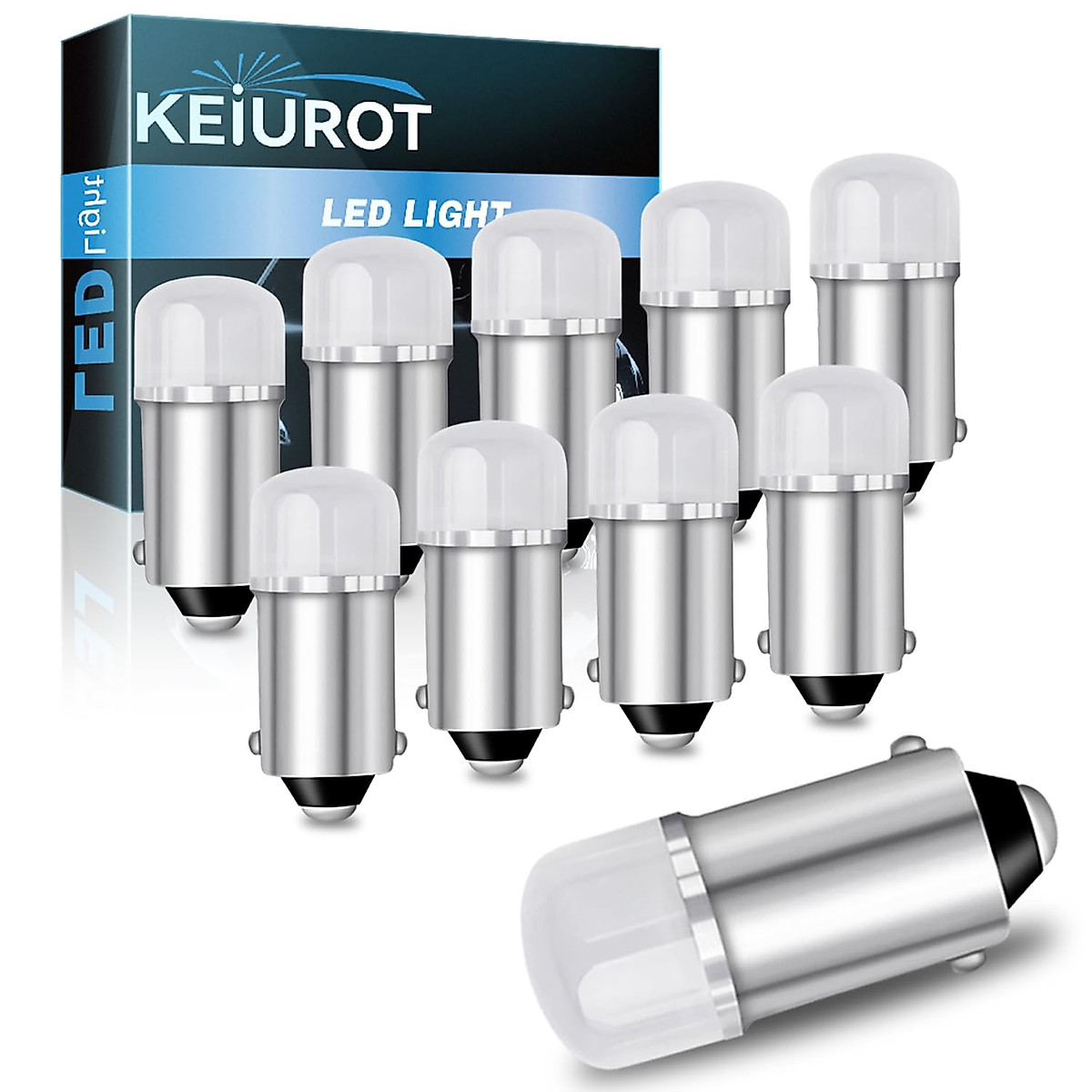 Keiurot 755 Bulb Ge44 47 Bulb 756 1893 1895 1847 BA9S Led Bulb DC AC 6.3V 6V for Pinball Led Bulbs Pinball Machine Light Bulb Lamp White Pack of 10