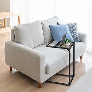 FAGIGY Side Table/C Shaped End Table for Couch & Bed, End Tables Living Room Tables Sofa Tables for Living Room, TV Tray for Eating on Couch, Small End Tables for Small Spaces, Easy Assembly, Oak