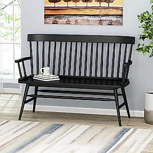 Great Deal Furniture Eartha Farmhouse Bench, Black