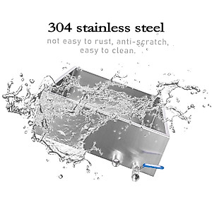 Marada Maple Syrup Evaporator Pan 304 Stainless Steel with One Valve Two Interfaces Kitchen Implements, Maple Syrup Boiling Pan Condensate Pan (24" L x 24" W x 10" H)