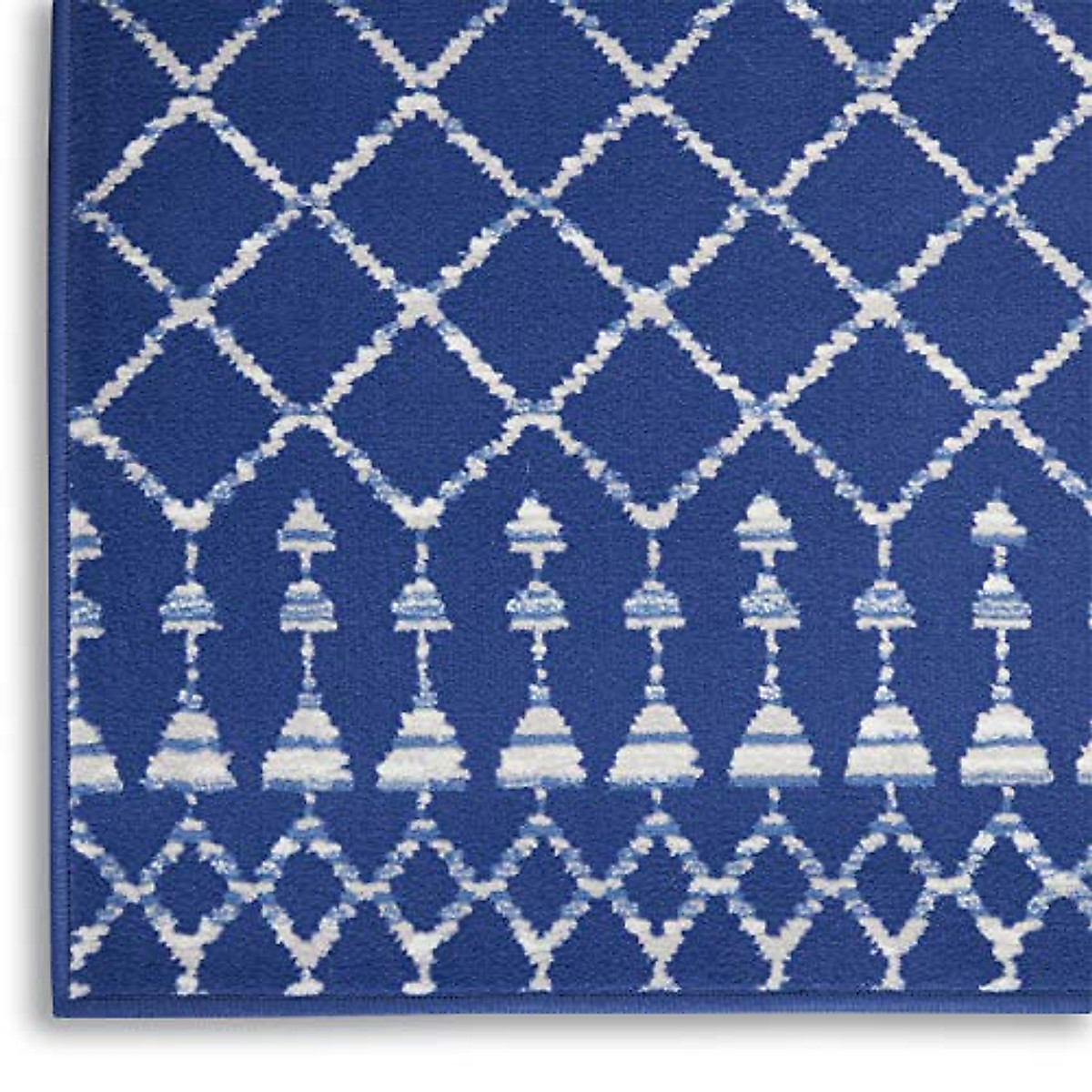 Nourison Whimsicle Moroccan Navy 8&#039; x 10&#039; Area -Rug, Easy -Cleaning, Non Shedding, Bed Room, Living Room, Dining Room, Kitchen (8x10)