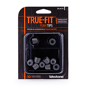Westone True-Fit Foam Replacement Eartips - 5 Pair Pack, 11mm Diameter X 11mm Length, Green, Small, (WA62804)