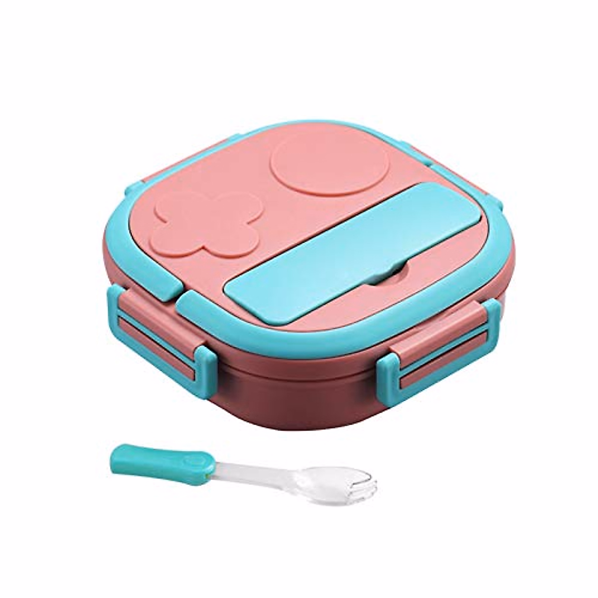 LVOERTUIG 550ML Stainless Steel Bento Insulated Lunch Box for Kids Toddler Girls, Eco Metal Portion Sections Leakproof Lid,Pre-School Kid Daycare Lunches and Snack Container Outdoor Picnic