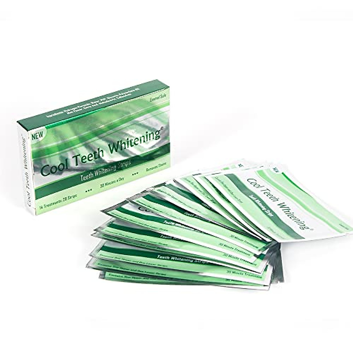 Cool Teeth Whitening 14 Day Teeth Whitening Strips with Strong Gel 28 Pcs, Color Hydrogen Peroxide White Tooth Remove Stains On The Go