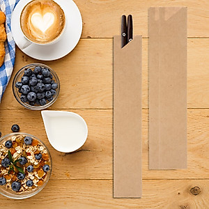 Disposable Chopsticks Silverware Sleeves 200Pcs Chopsticks Takeout Sleeve, Chopsticks Paper Bag, Disposable Chopsticks Packing Sleeves ( Light Brown ) Disposable Chopsticks Brown Paper Bags