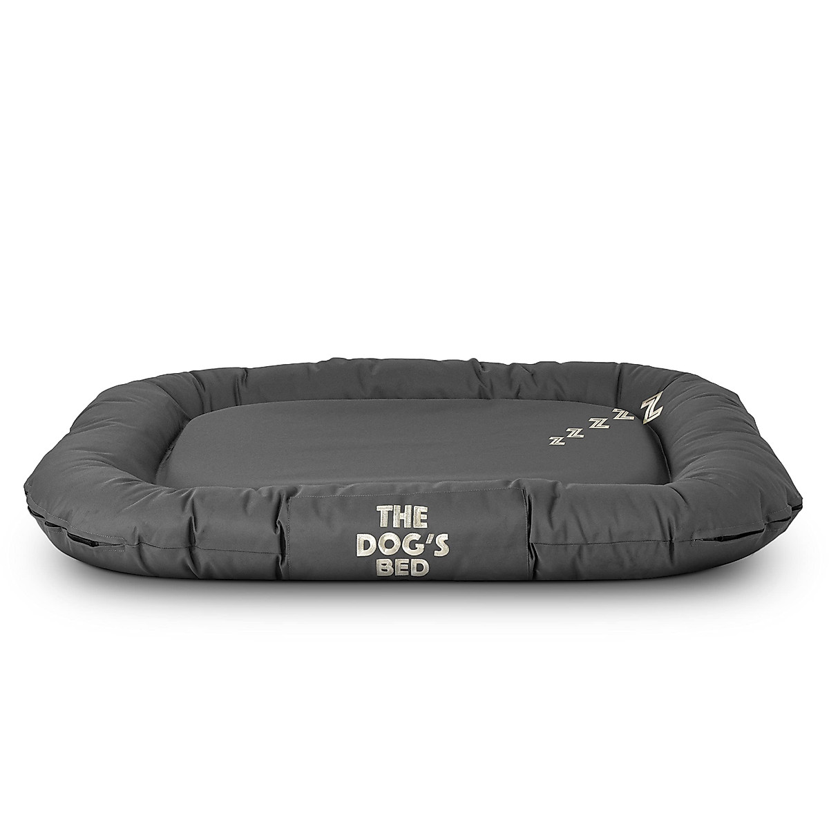 The Dog’s Bed Utility Waterproof Dog Bed, Large, Durable Grey Oxford Fabric, Tough YKK Zippers, Washable Reversible Cover, Dog Beds for Home Car Crate & Yard, Puppy & All Pet Comfort