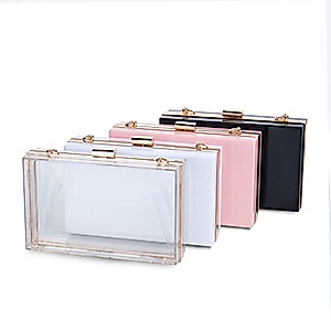 Personalized Acrylic Bag, Women Clutch Purse, Shoulder Handbag, Gifts for Birthday Party, Wedding and Anniversary (Transparent), Gold