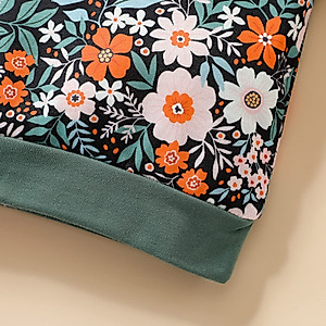 RogPrincekids Baby Girl Clothes Set Long Sleeve Sweatshirts Tops Pants Toddler Girls Cute Floral Outfits (Green, 18-24 Months)