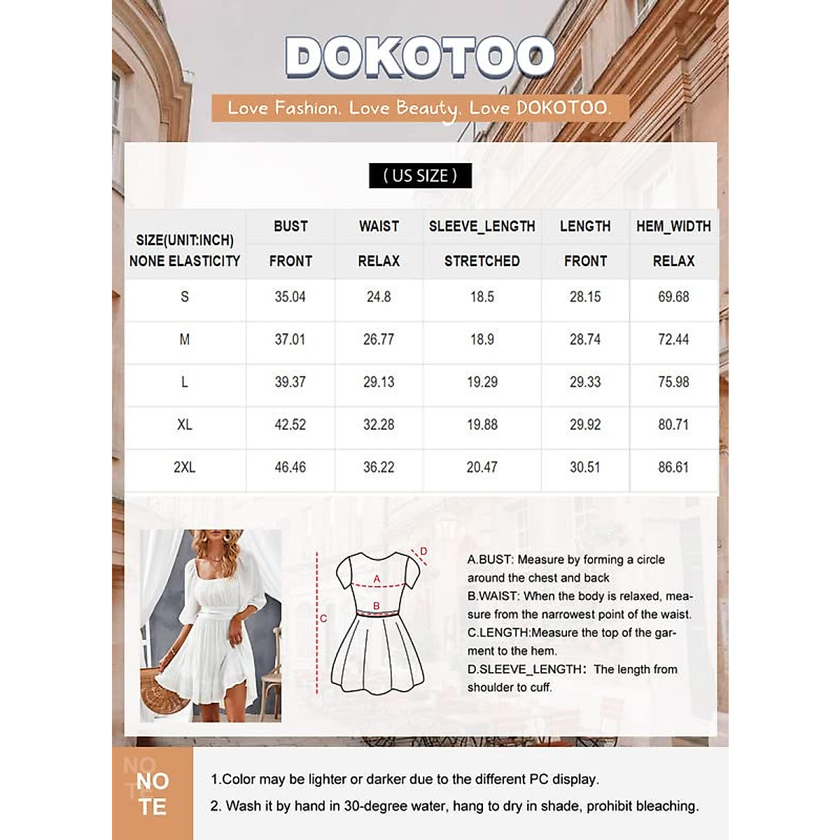 Dokotoo Womens Square Neck Mini Dress Tie Back Lantern Sleeve Summer Dresses Ruffle A-Line Grey Dress Casual Shirred Elastic Waist Sexy Dress Medium