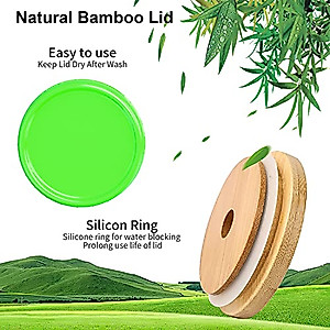 Glass Cups Set（ 4 Pack） - 24oz Mason Jar with Lid and Straw Reusable Iced Coffee Cup Wide Mouth Bubble Cups, Smoothie Bobo Cup w 12 Airtight Lids Brush, Travel Glass Drinking Bottle, Juice