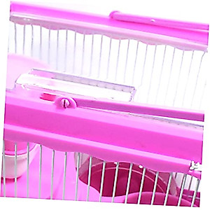 balacoo Hamster Cage Hamster Home Hamster Beds Guinea Cages Villa Cage for Small Pets Chinchilla Cage Pet Cage Hamster Cage Pink Transport Vehicle Travel Hamster Cages Pet House