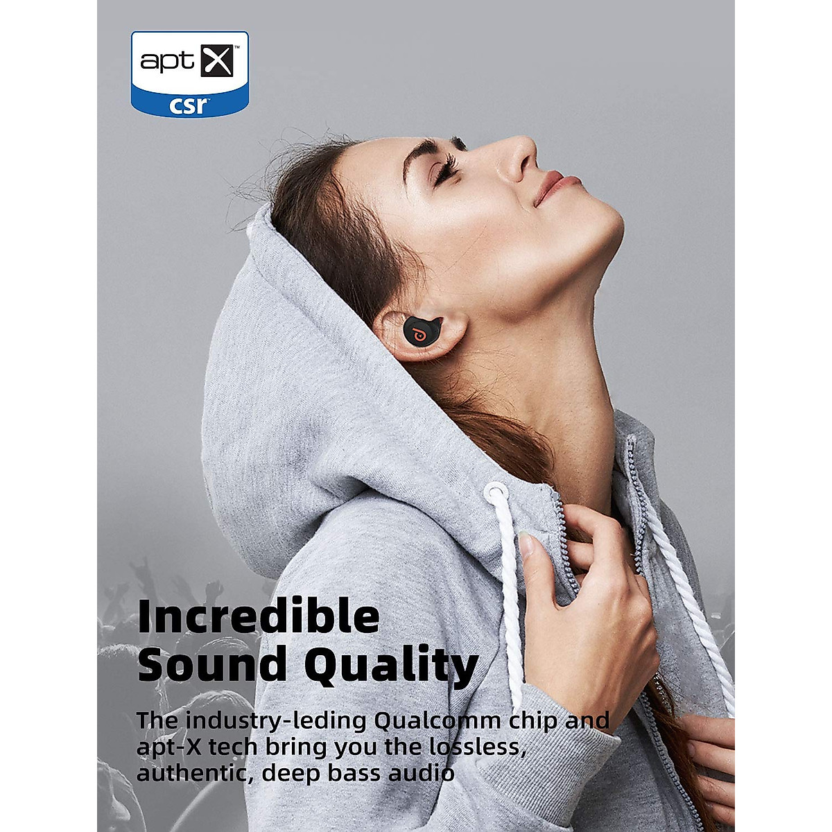 dyplay Wireless Earbuds Bluetooth 5.0 True Wireless Headphones in-Ear Stereo USB-C Quick Charge Waterproof TWS Wireless Earbuds with aptX 3D Stereo Sound,Single Mode Touch Control and CVC 6.0 Mic